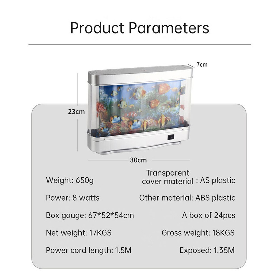 Frutiger Aero Lamp, Frutiger Aero Fish Lamp, Fake Fish Tank Mini ...