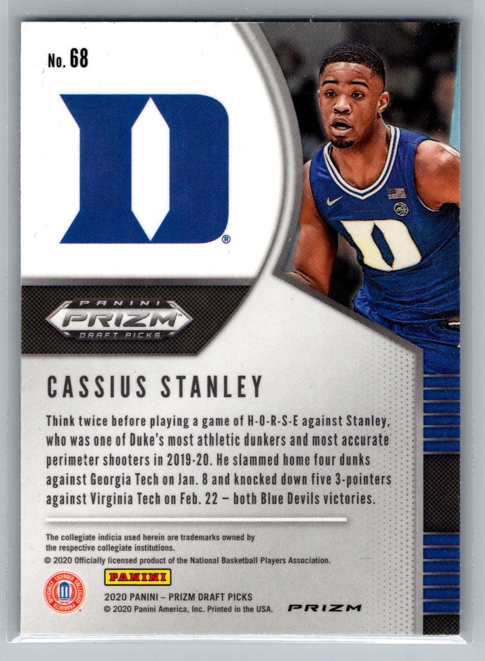 2020 Panini Prizm Draft Picks Collegiate #68 Cassius Stanley Green Very ...
