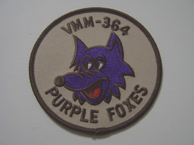 USMC AVIATION UNIT PATCH - VMM-364 PURPLE FOXES DESERT TAN COLOR :GA18 ...