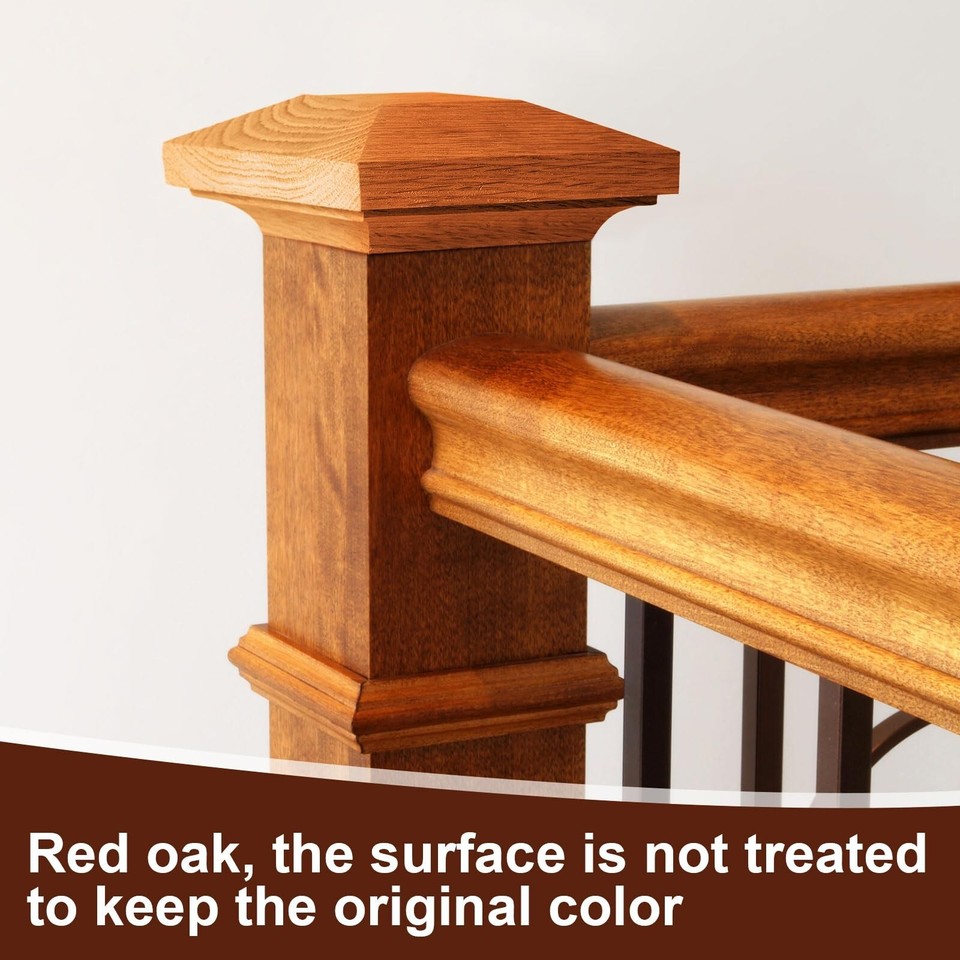 Sasylvia 2 Pcs 3.5" x 3.5" Wood Newel Post Cap for Post Fence Topper ...