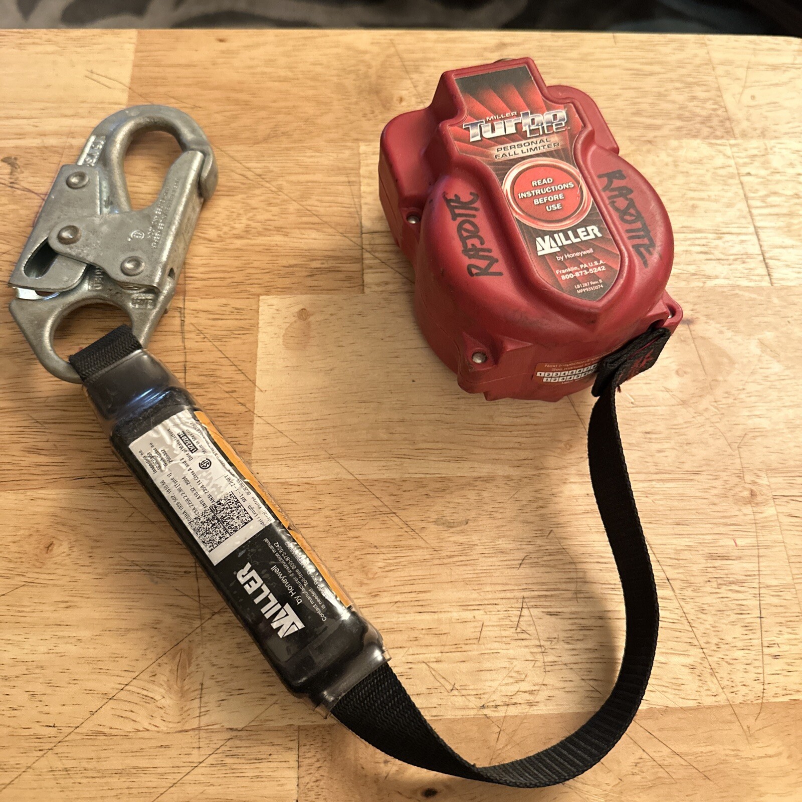 MILLER TURBO LITE PERSONAL FALL LIMITER PROTECTION Z7/6Ft 400lb Limit ...