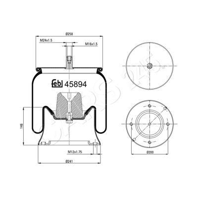 Air Suspension Boot Front FEBI For MERCEDES Actros Mp2 / Mp3 9423205921 ...