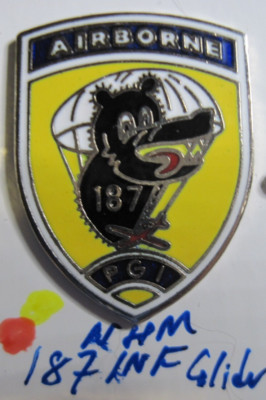 Army crest DUI DI CB 187th PARAGLIDER AIRBORNE INFANTRY REGIMENT nhm ...