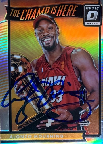 Alonzo Mourning Autographed 2016 Panini Donruss Optic Prizm Signed Card ...