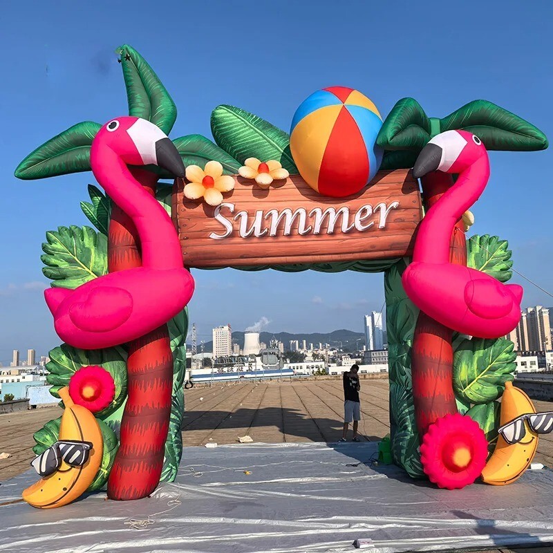 Outdoor Advertising Summer Party Inflatable Animal Entrance Flamingo ...