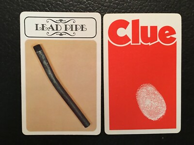 Clue 1972 Lead Pipe Weapons CARD Vintage Game Replacement Piece / Part ...