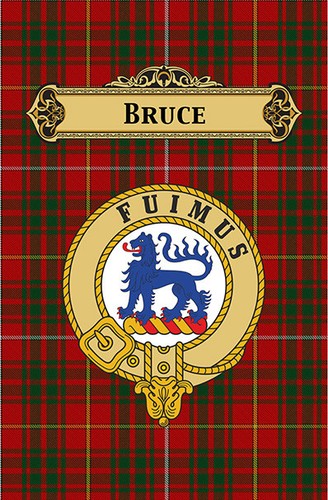 Scottish Clan Bruce Poster Wall Art | Family name badge tartan poster ...
