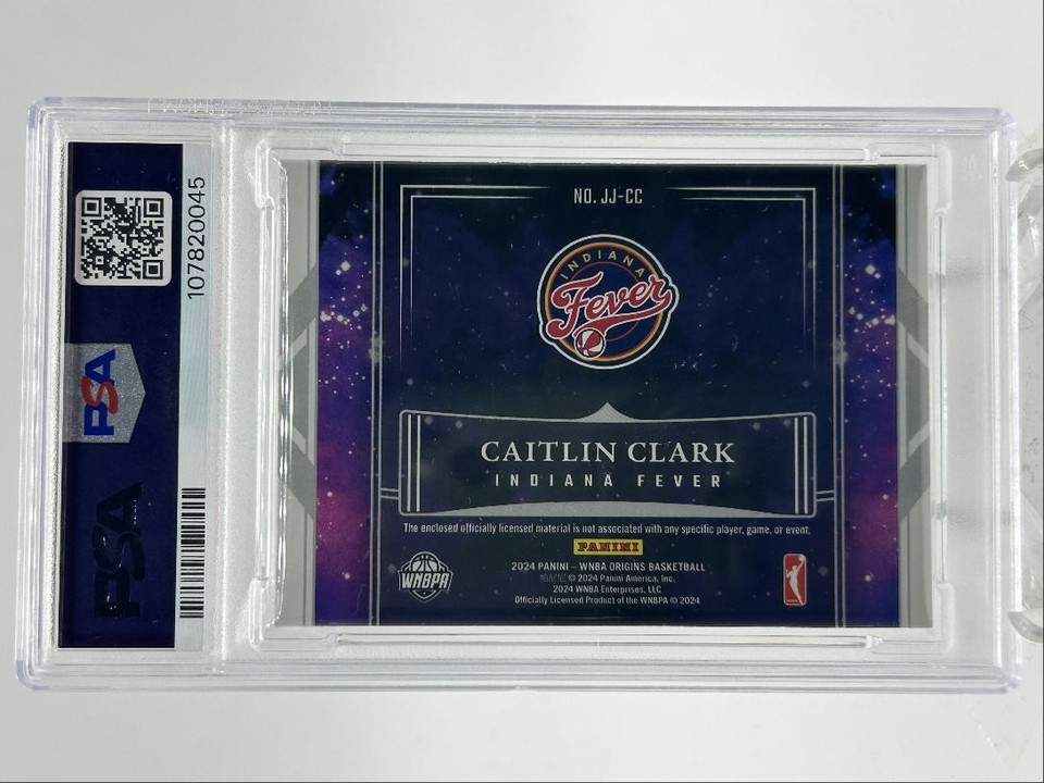 CAITLIN CLARK 2024-25 ORIGINS WNBA ROOKIE JUMBO PATCH BLUE RC /25 PSA 8 ...