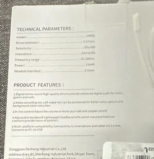 HW02 USB Headset with Microphone Noise Cancelling &in-line Control | eBay
