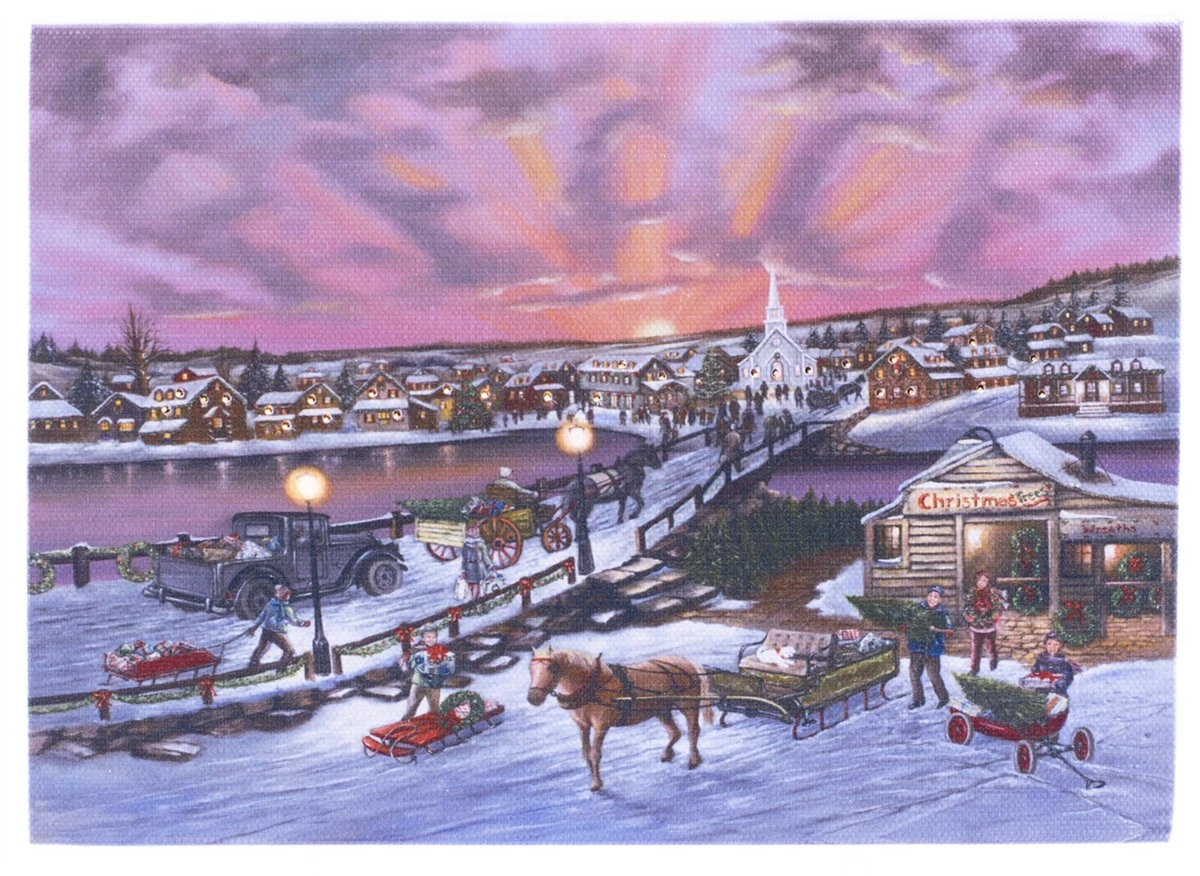 Winter Christmas Town Scene