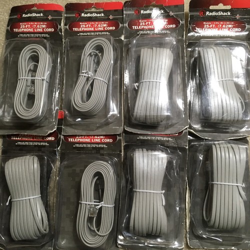 8 25ft RadioShack RJ11 RJ14 Modular Phone Telephone Wire Line Cord ...