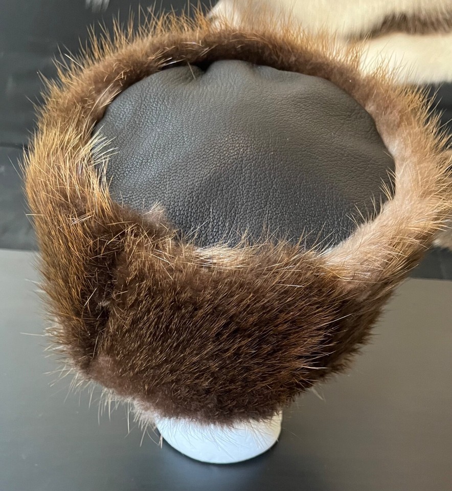 Beaver Fur and Deer Leather Cossack Hat Silk Lining Size L | eBay
