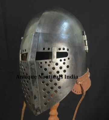 Bukharin Medieval Bassinet Knight Helmet Armor 18 G helmet Larp With ...