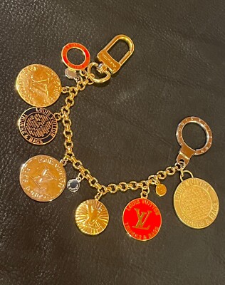 LOUIS VUITTON Bag charm Key chain ring holder AUTH LV TRUNKS & BAGS T＆B ...