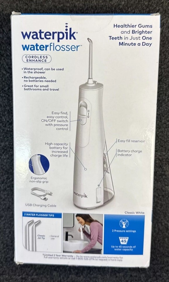 Waterpik Water Flosser - Cordless Enhance. USB Rechargeable. Model WF ...