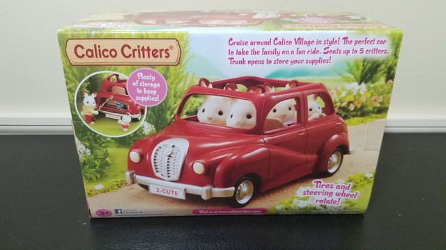Calico Critters Cherry Cruiser Red Vehicle Car Woodzeez Holds 5 10” L ...