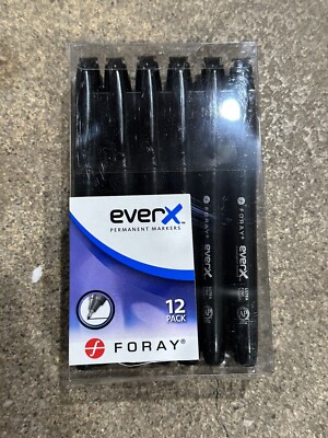 Brand New FORAY EverX Permanent Markers, Ultra-Fine Point, Black, Pack ...