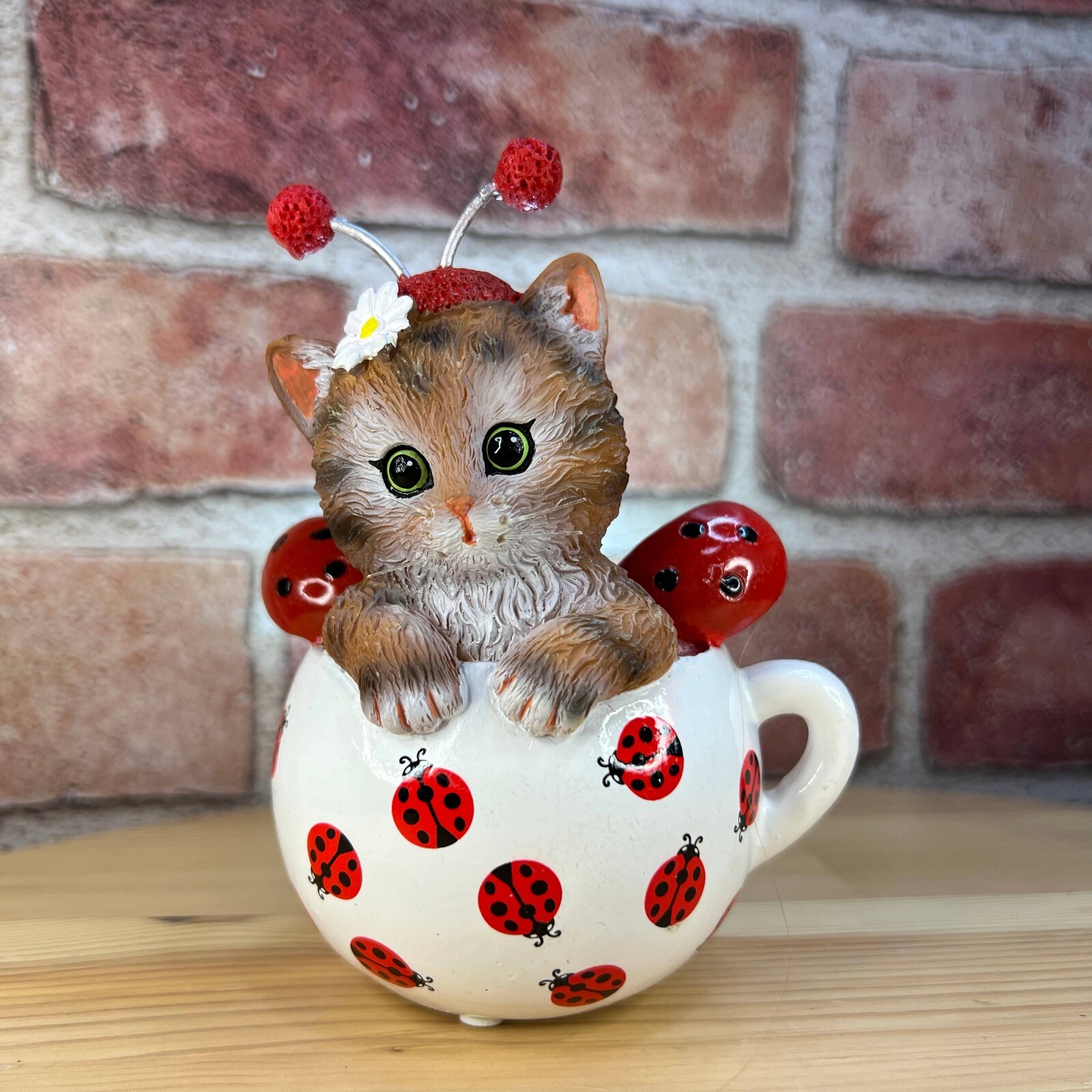 Multicolor Ceramic Cute As A Bug Cups Of Affection Ladybug Cat Kitten ...