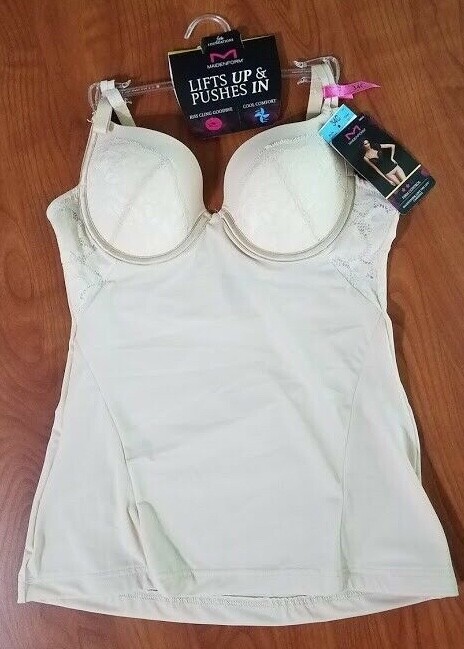 NEW MAIDENFORM LOVE THE LIFT CAMISOLE SHAPEWEAR DM0044 BEIGE 34 36 38 B ...