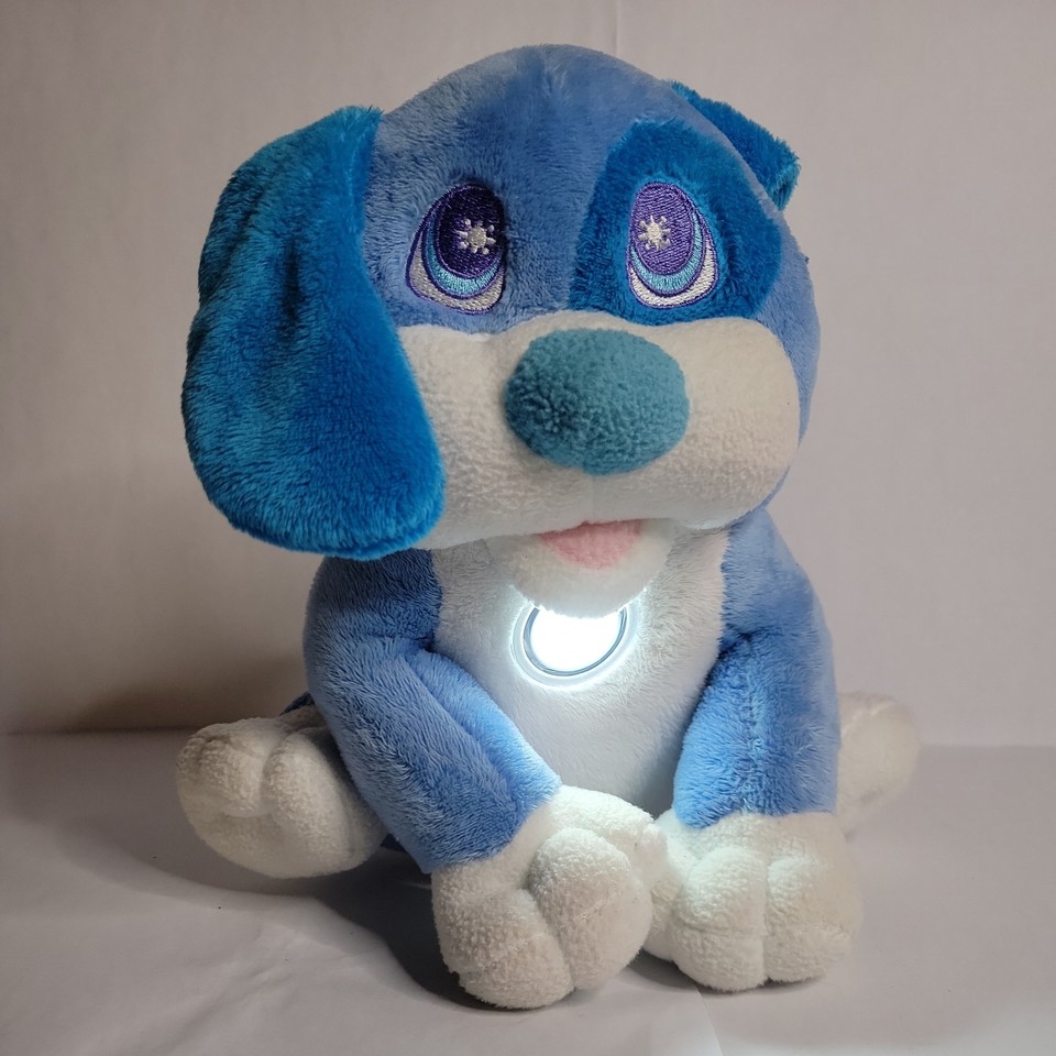 Flashlight Friend Blue Puppy Dog Night Light Bedtime Buddy Plush Works ...