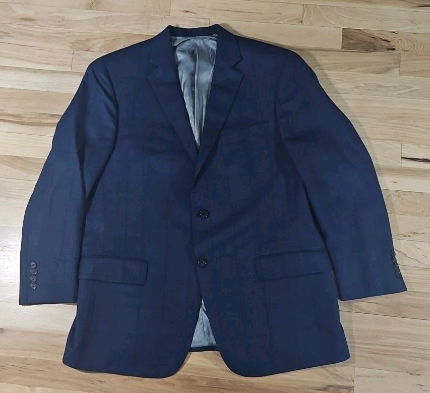 Hart Schaffner Marx Suit Mens 44R 38x30 Blue 2 Piece Navy Made in USA ...