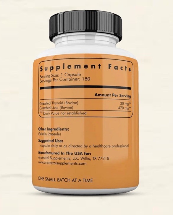 Ancestral Supplements Grass Fed Beef Thyroid 500 mg 180 Caps | eBay