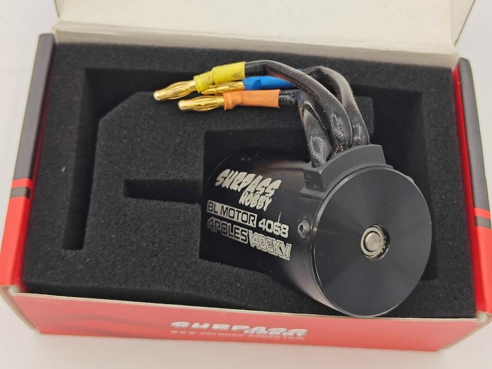 SURPASS HOBBY Waterproof 4068 Sensorless BL Motor for 1/8 RC Car 1400KV ...