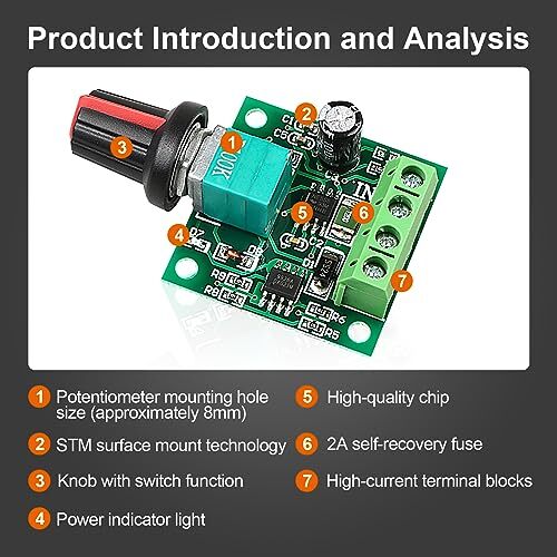 2Pack PWM Speed Controller Adjustable Driver Switch Low Voltage DC ...