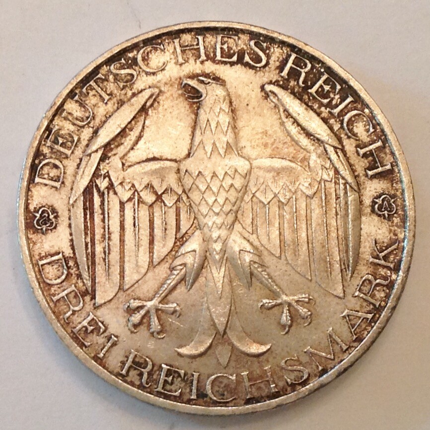 1929-A Germany Waldeck-Prussia Union 3 Drei Reichsmark Weimar Republic ...