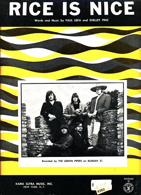 THE LEMON PIPERS RICE IS NICE SHEET MUSIC PIANO/VOCAL/GUITAR VERY RARE ...