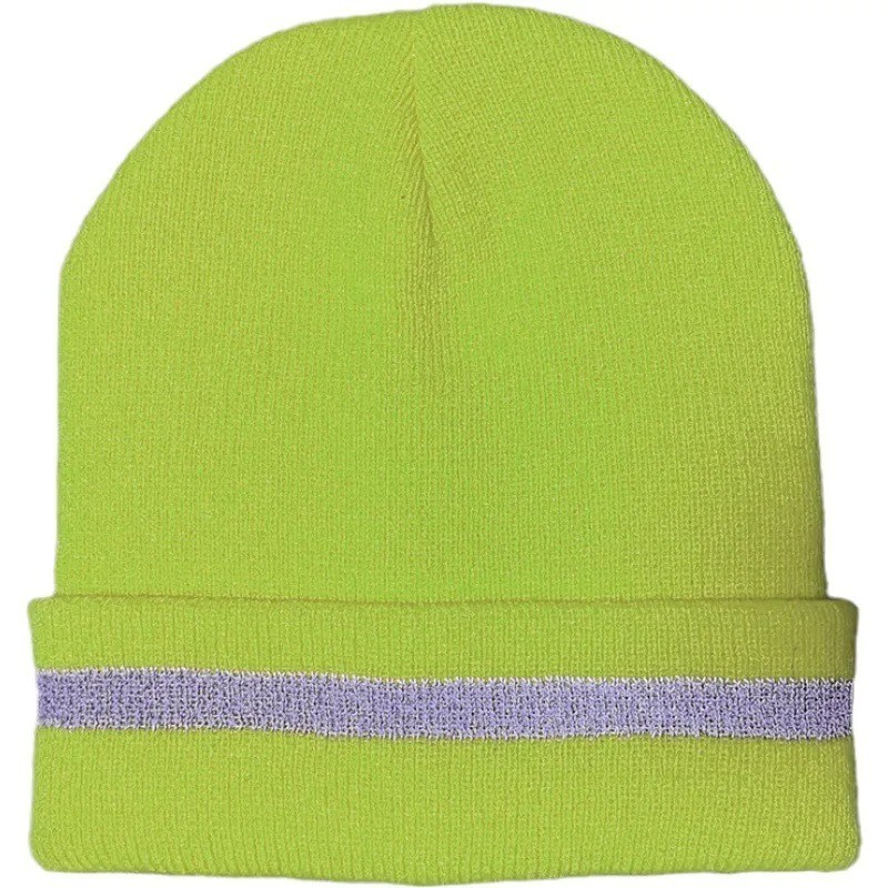 High Visibility Knit Cap Winter Warm Acrylici Ski Running Beanie Hat ...