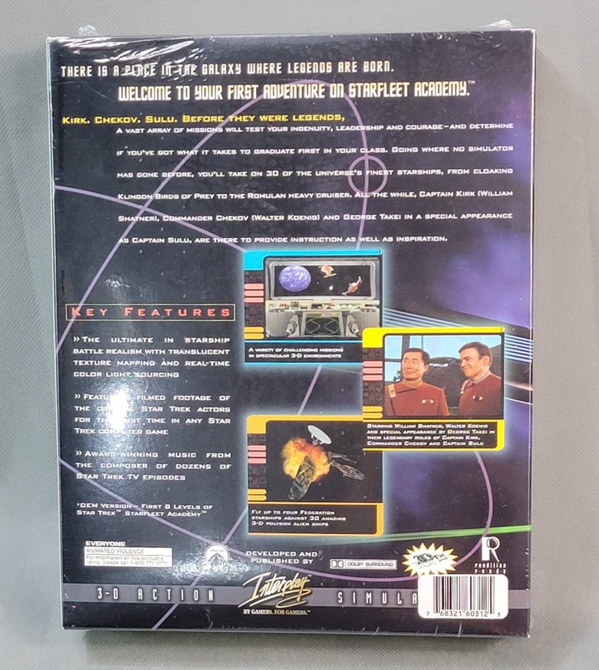 1997 STAR TREK Strategic Command STARFLEET ACADEMY Big Box PC GAME NOS ...