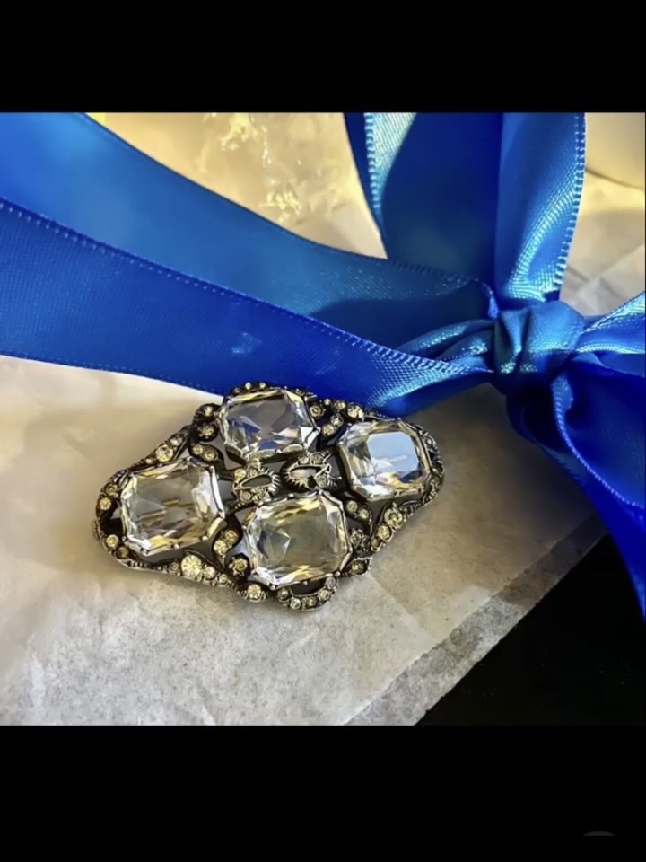 Newly made with Antique components - 14k and Silver Collet Paste Drop ...