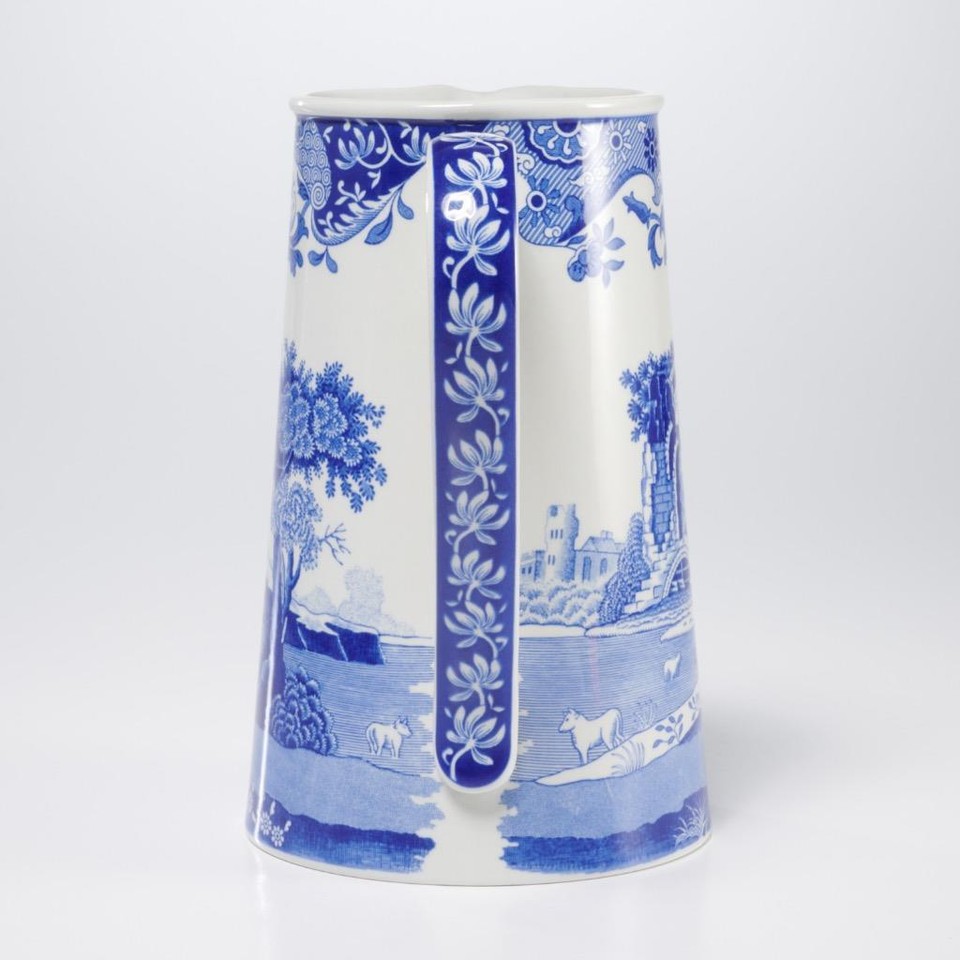 Spode Blue Italian Windsor Water Wine Juice Jug Pitcher Vase 6.75"h 4. ...