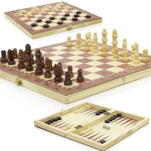 Hand Crafted Wooden Chess & Draughts Games Set 24cm x 24cm ♚ Travel ...