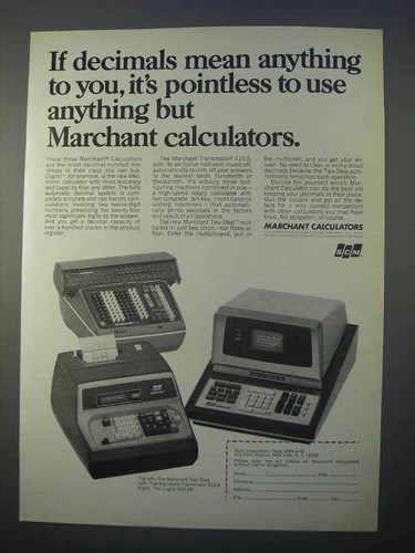 1966 SCM Marchant Calculator Ad - Two-Step, Cogito | eBay