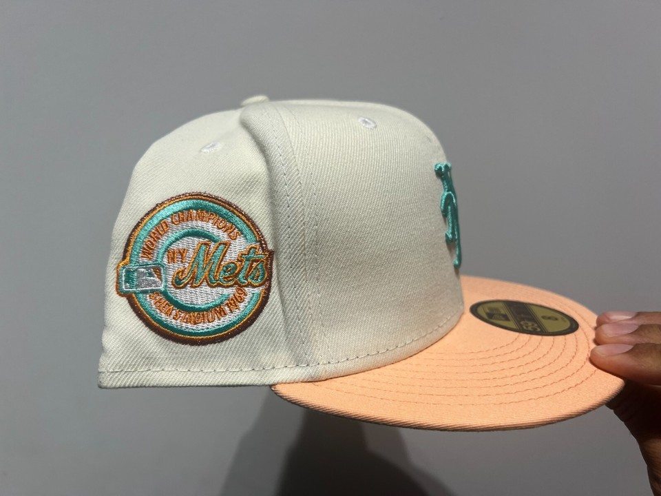 New York Mets MLB NE Cream Orange Fitted Hat - New | eBay