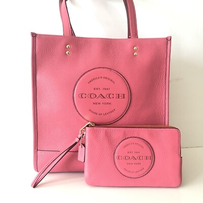 Coach Dempsey Tote Pink Leather Patch Purse Wallet Set NWT $576 | eBay