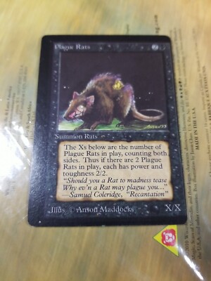 Miscut Beta Plague Rats Magic The Gathering Limited Edition Error Card ...