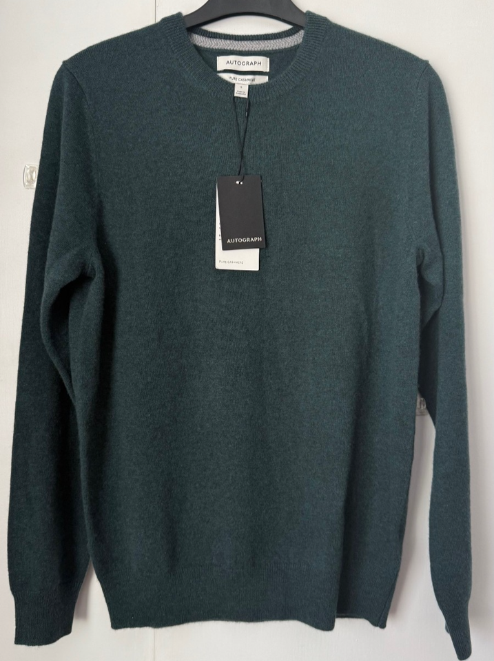BNWT MARKS & SPENCERS AUTOGRAPH GENTS MENS PURE CASHMERE CREW NECK ...