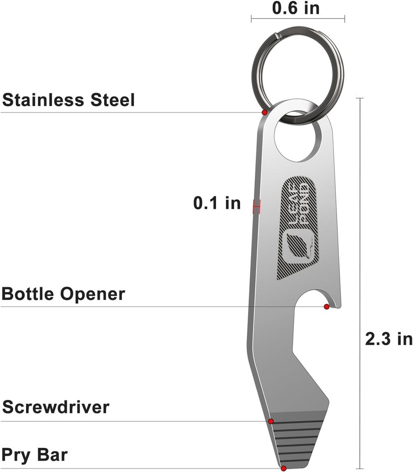 3-Pack Bottle Opener Keychain, EDC Pry Bar, Flathead Screwdriver Tip ...