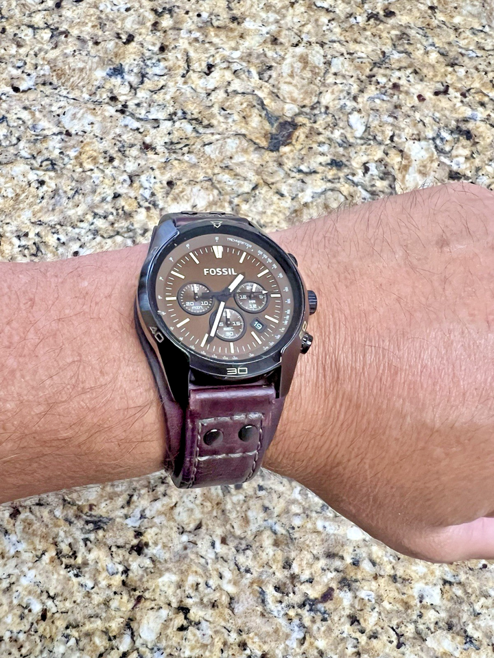 Fossil Coachmen Chronograph Watch Mens 44mm Brown Dial Date CH2990 New ...