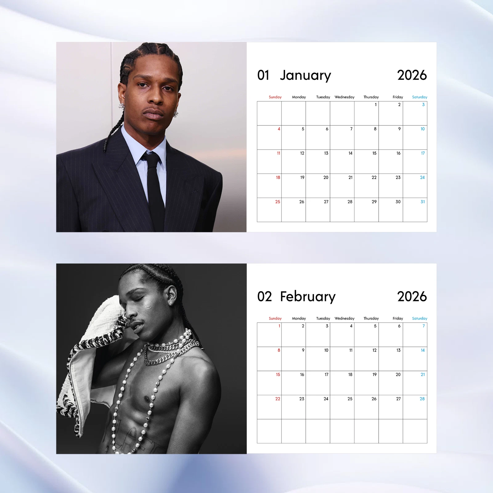 A$AP Rocky 2026 Calendar, Hip Hop Wall Calendar, Music Fan Gifts | ID ...