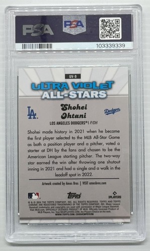 2024 Topps Chrome Shohei Ohtani Ultraviolet All-Stars SP #UV9 PSA 9 ...