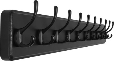 Large Black Wall Mounted Coat Rack - 38.6'' Long Coat Rack | eBay