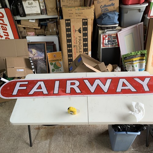 Rare Vintage Fairway Foods Metal Store Warehouse Sign 77” X 12” Grocery ...