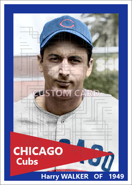 Harry Walker - 1949 Chicago Cubs - 2.5 x 3.5 custom card (blank back ...