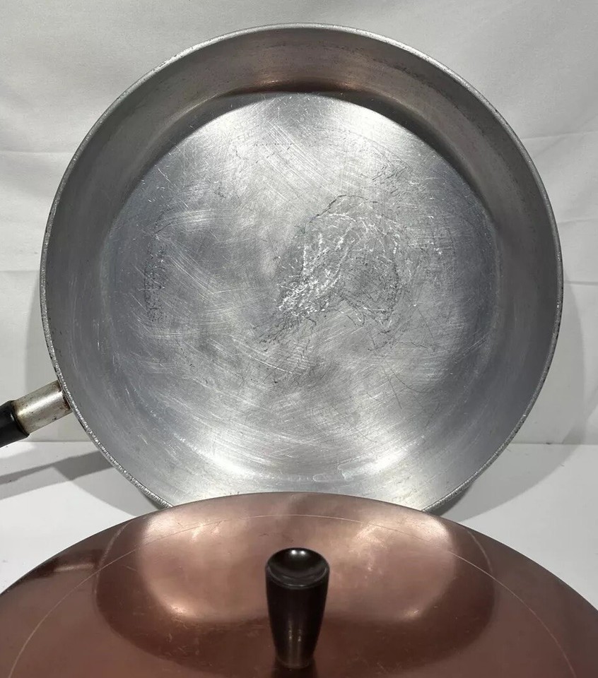 Wearever 11 “ Non Stick Saute Pan with Lid 3” Deep Copper Color Lid No ...