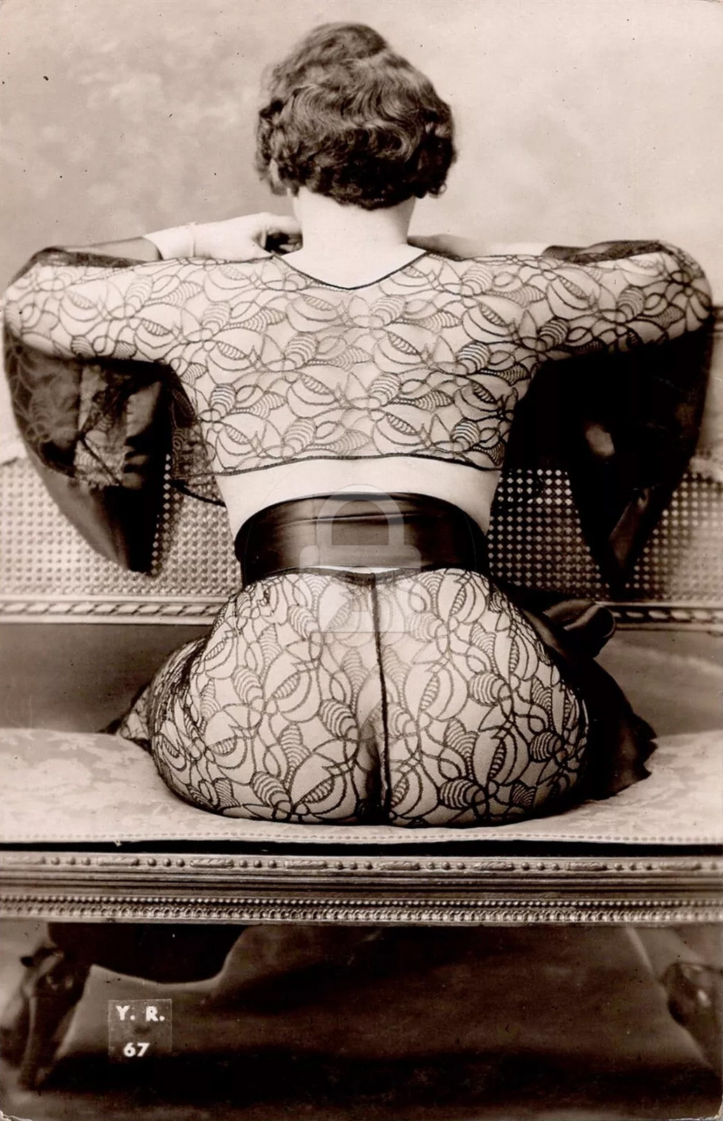 French nude woman Lace lingerie Yva Richard Postcard Copy | eBay