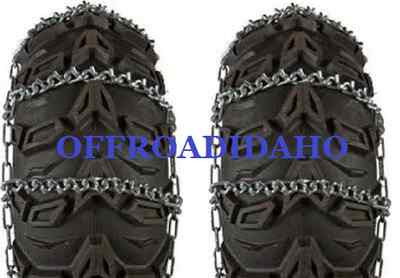 FRONT REAR ATV TIRE SNOW ICE CHAINS 25X10X12 25X10-12 10 V BAR 500 550 ...
